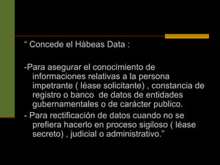 Proceso de habeas data | PPT