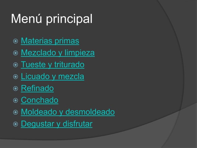 Proceso del chocolate | PPT