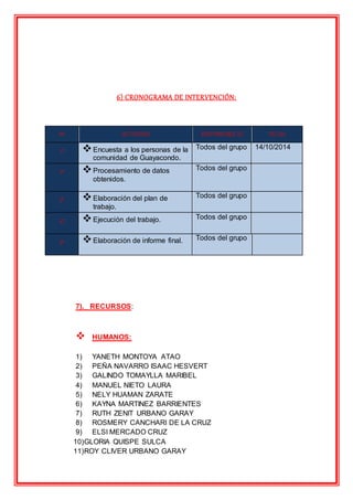 Proceso de reforestacion en la comunidad de guayacondo aa | DOCX