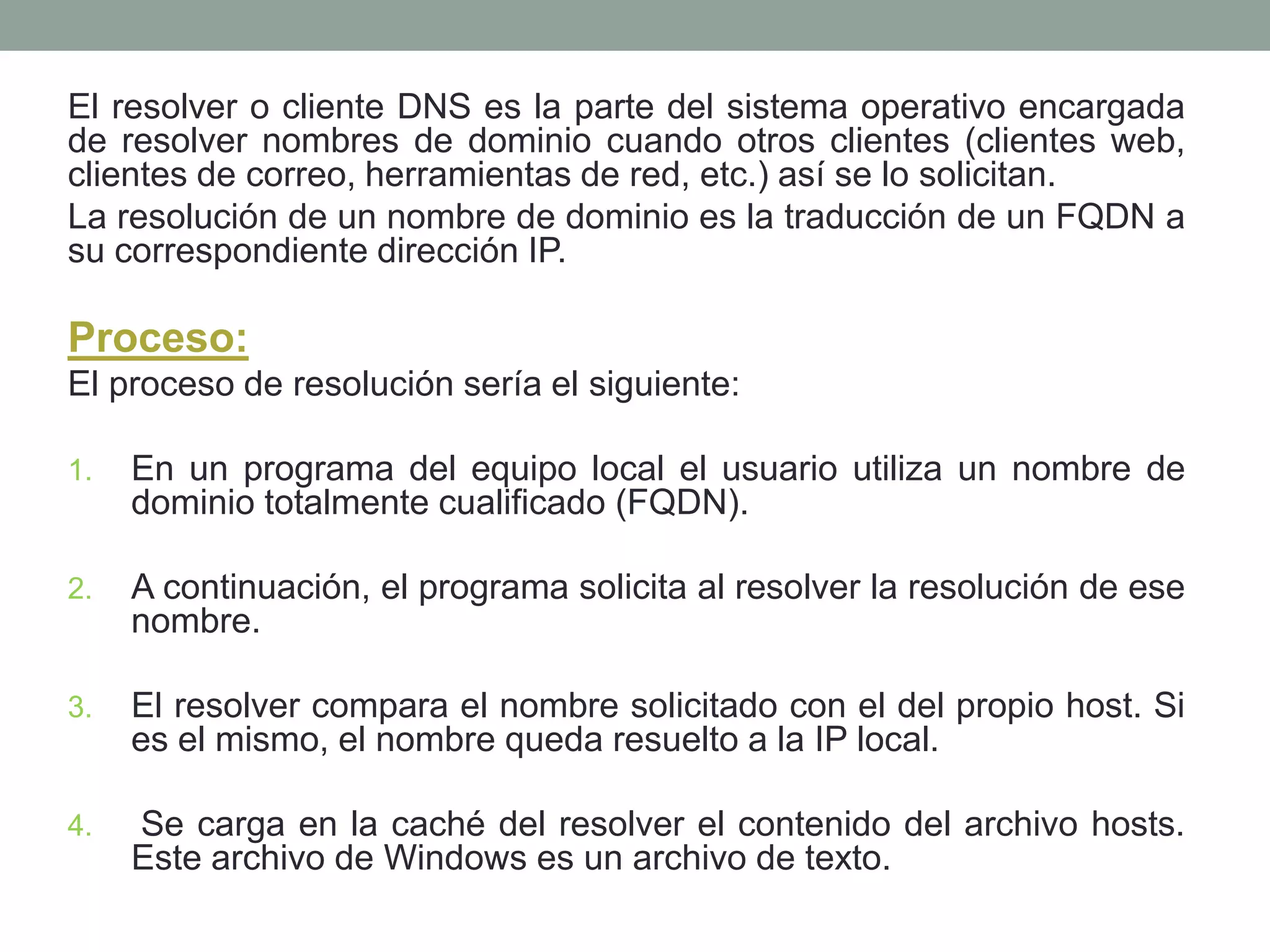Proceso de resolución de nombres dns netbios | PPT