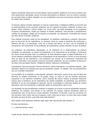 Proceso didáctico para la resolución de problemas matematicos | DOCX