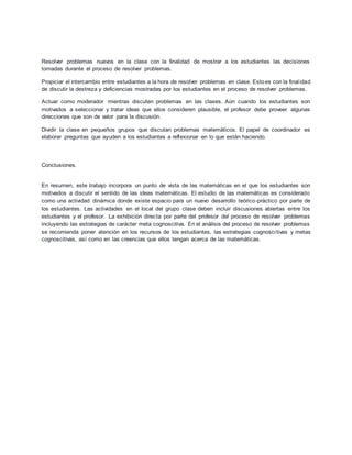 Proceso didáctico para la resolución de problemas matematicos | DOCX