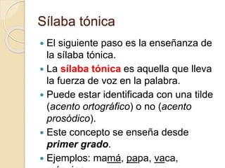 Proceso de enseñanza de la tilde en espanol | PPTX