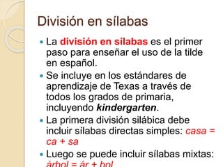 Proceso de enseñanza de la tilde en espanol | PPT