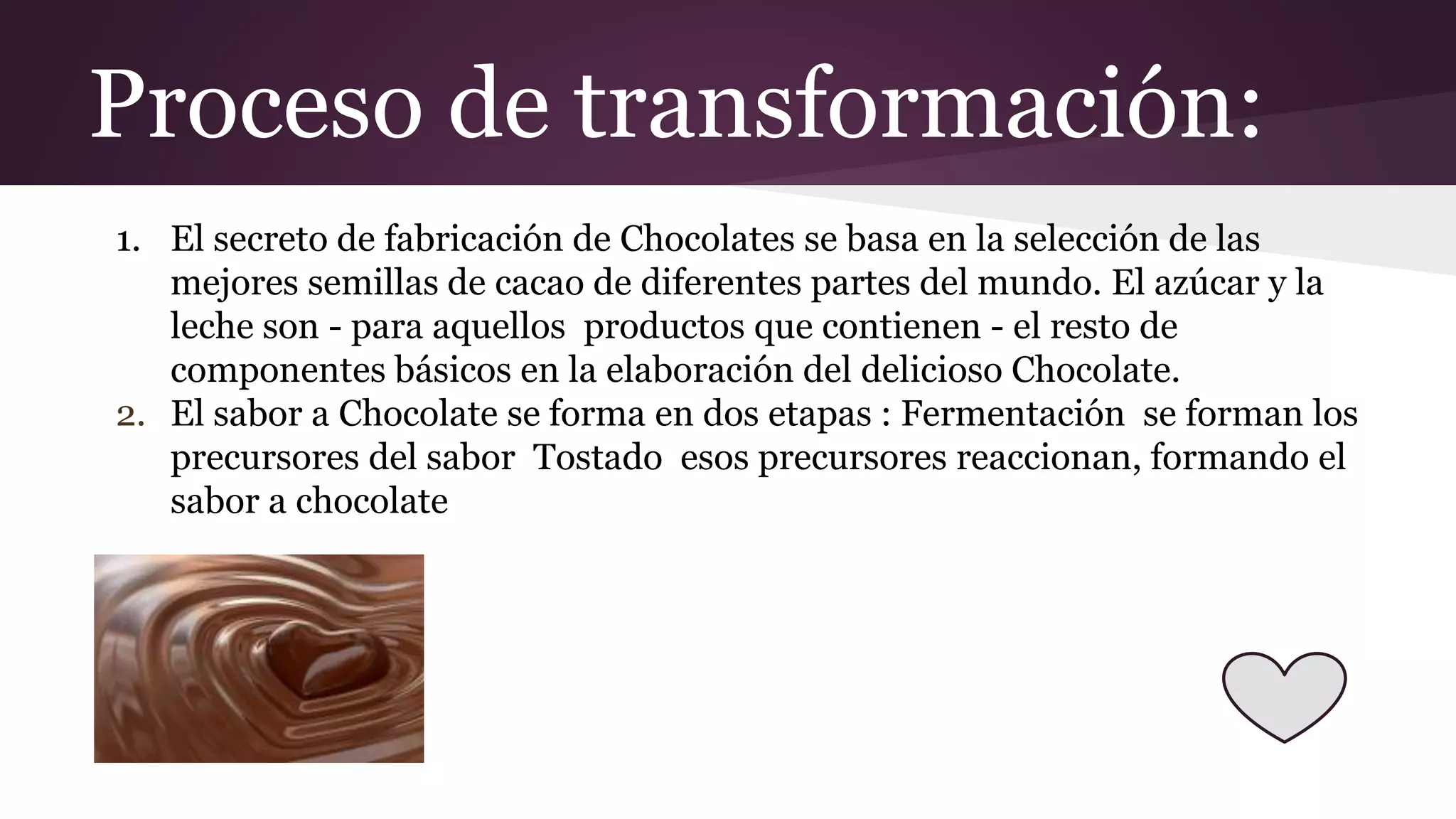 Proceso productivo del chocolate. | PPTX