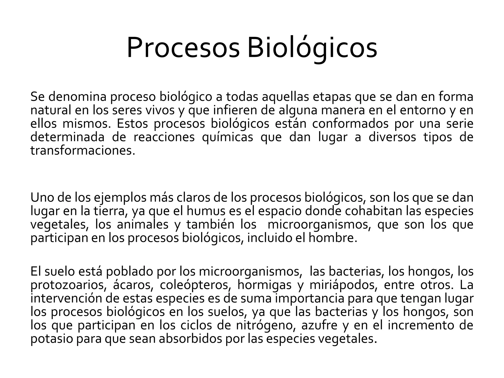 Procesos biologicos | PPTX