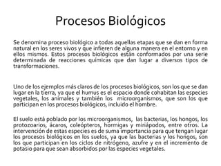 Procesos biologicos | PPTX