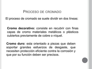 Procesos de manufactura Cromado | PPTX