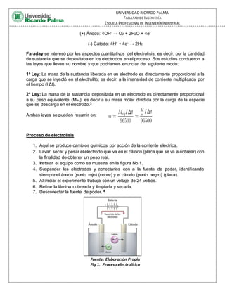 Proyecto: electrolisis de metales | DOCX
