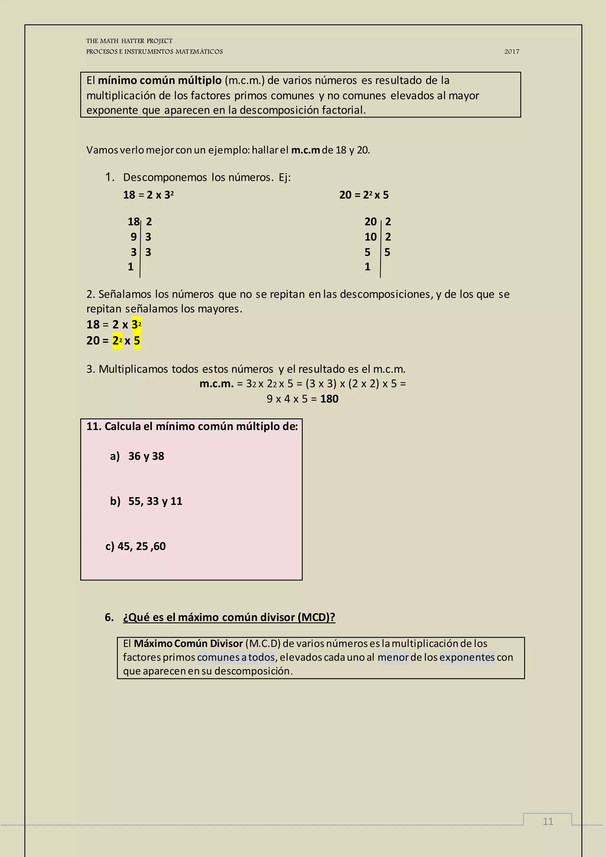 Procesos e Instrumentos Matemáticos. | PDF