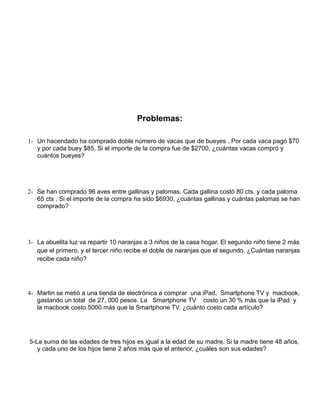 problemas de razonamiento algebraico (paso por paso) | PDF