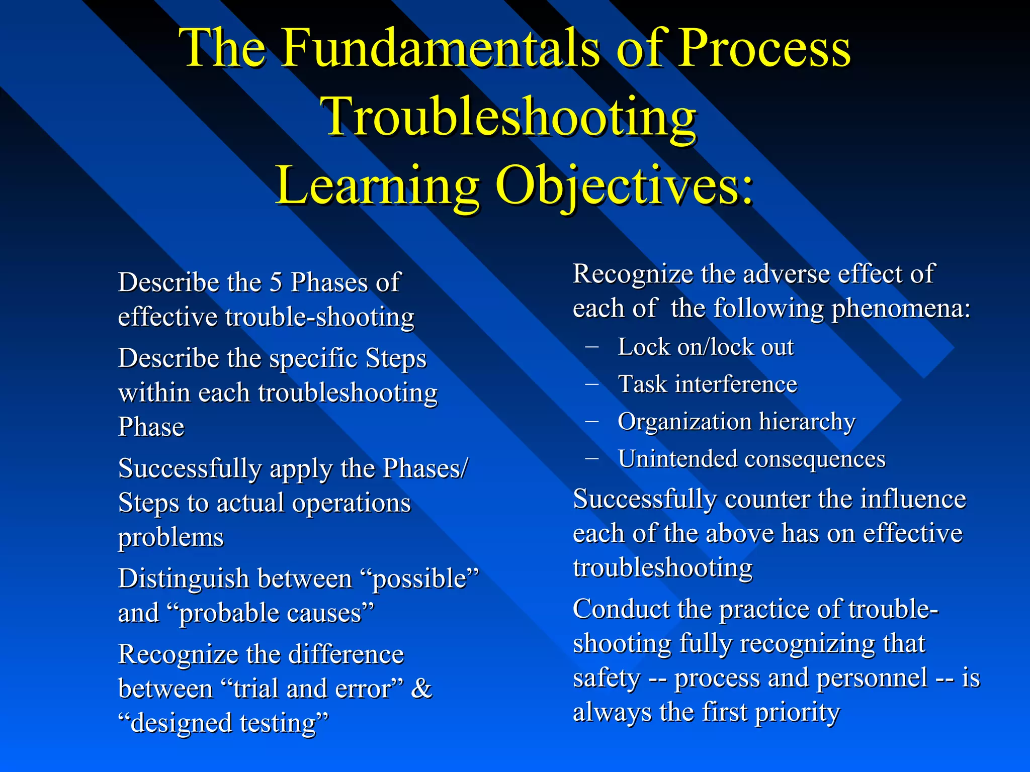 Process plant troubleshooting | PPT