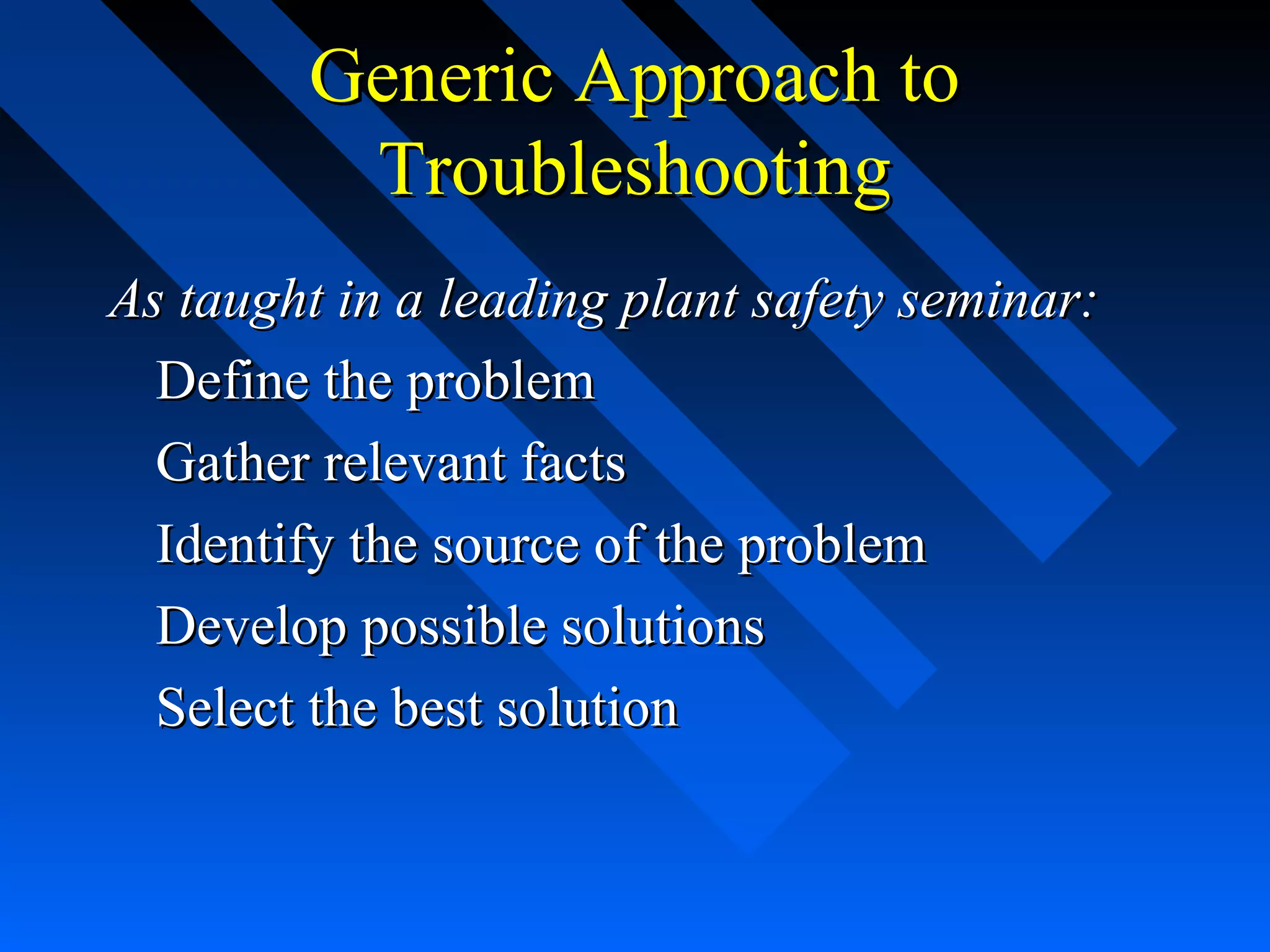 Process plant troubleshooting | PPT