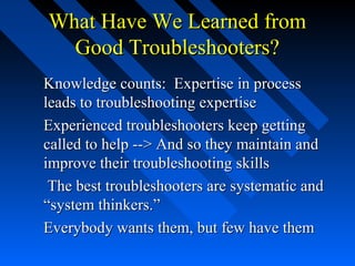 Process plant troubleshooting | PPT