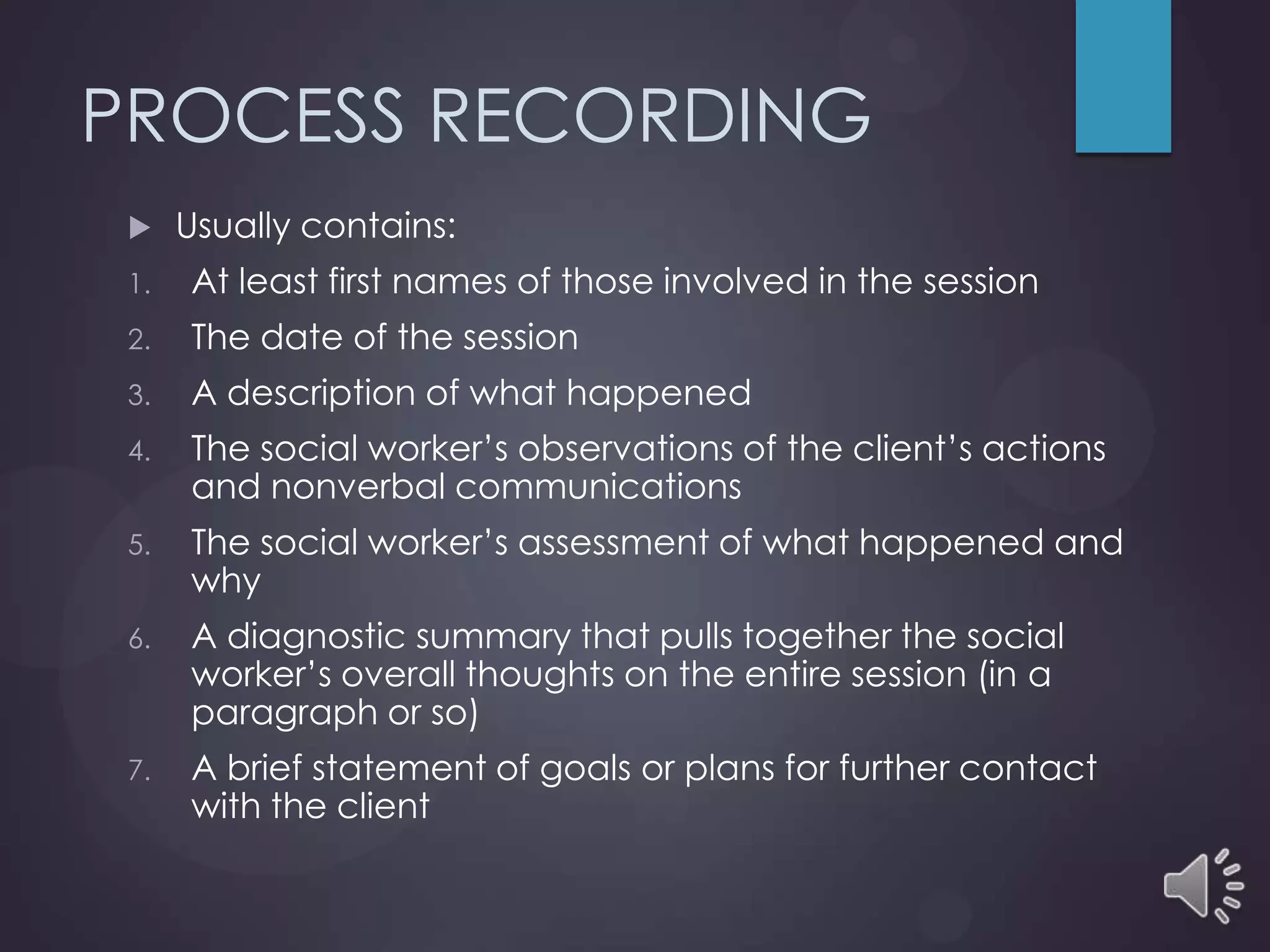 Process recording 13 fs sw4080 | PPTX
