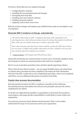 SOC 2 Compliance Made Easy with Process Street amp Drata | PDF