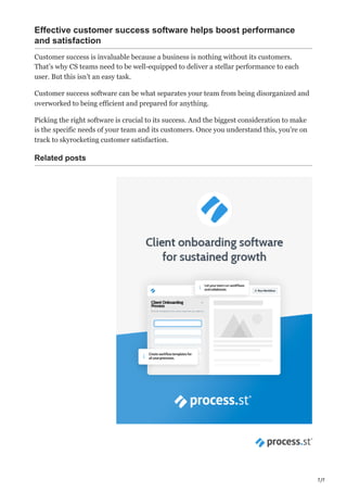 Customer Success Software How to Pick the Best | PDF
