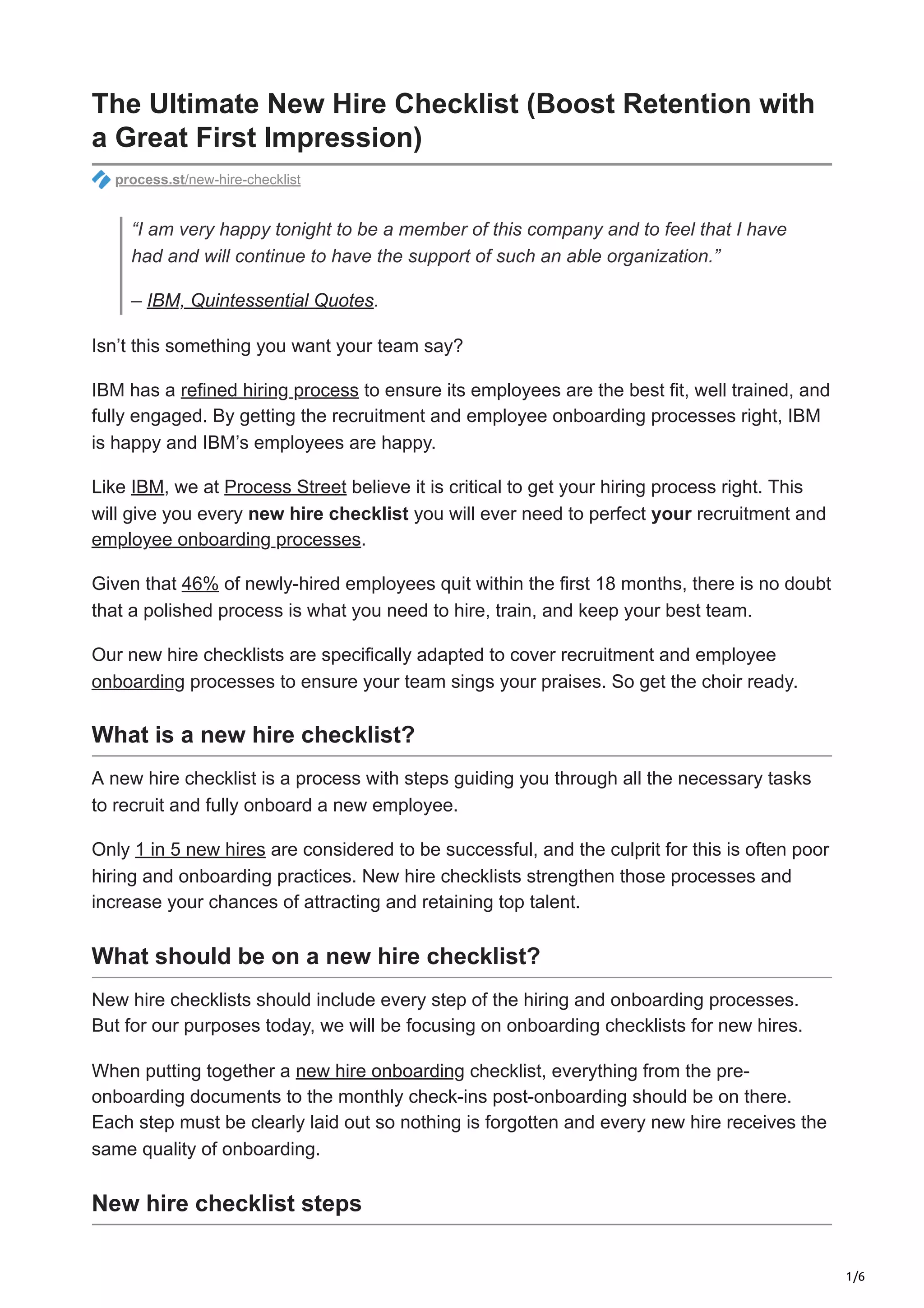 The Ultimate New Hire Checklist Boost Retention with a Great First ...