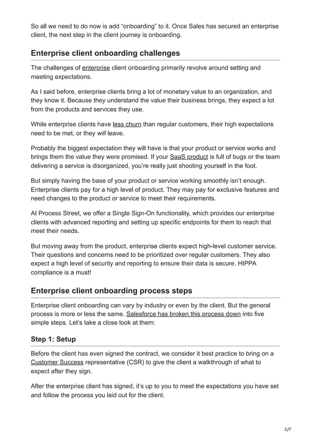 Enterprise Client Onboarding Complete Process Free Template. | PDF