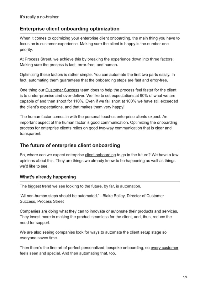 Enterprise Client Onboarding Complete Process Free Template. | PDF