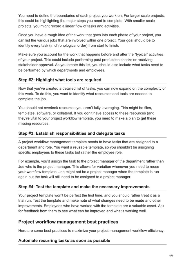 Project Workflow Management Ultimate Guide | PDF