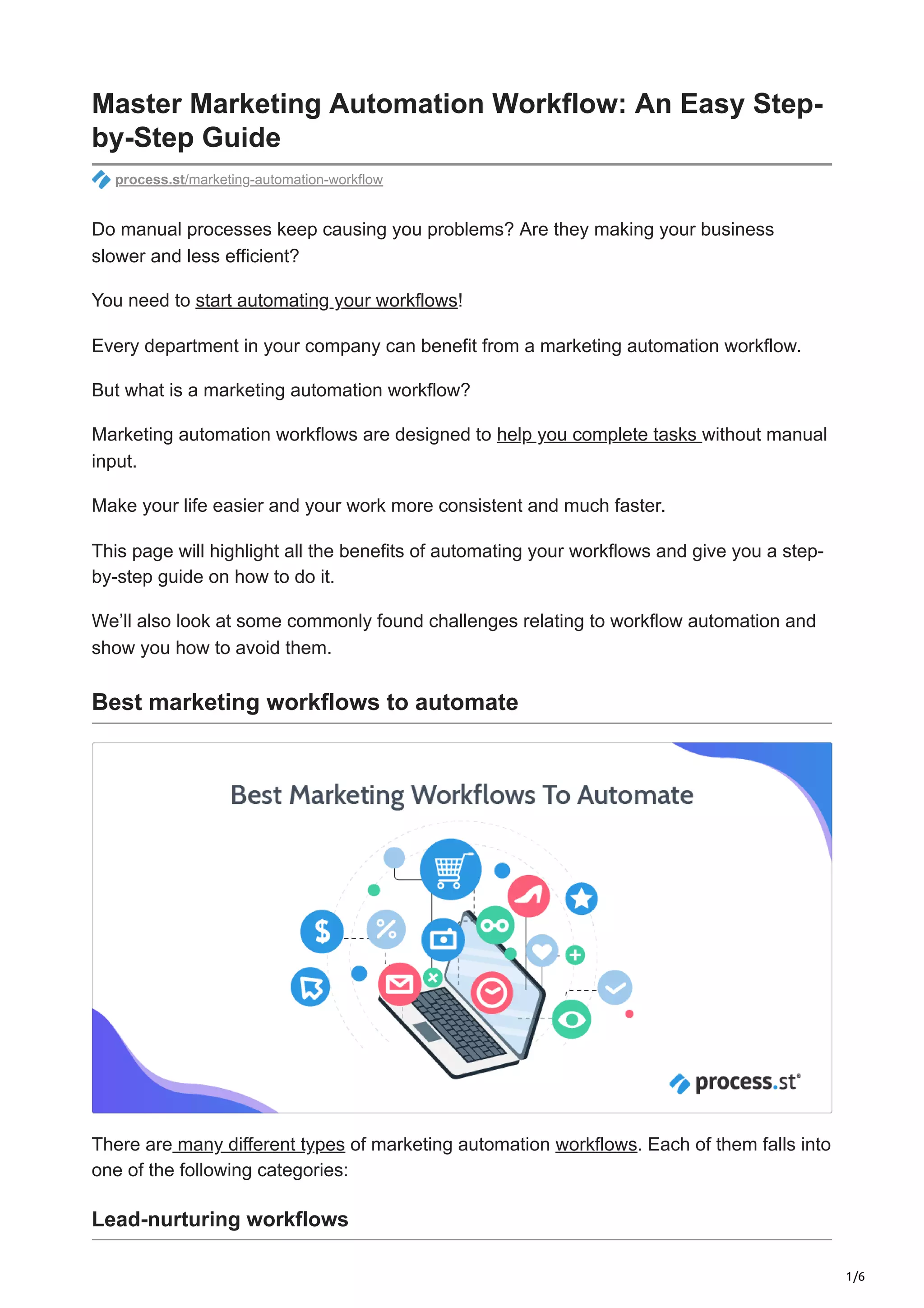 Master Marketing Automation Workflow An Easy Step-by-Step Guide | PDF