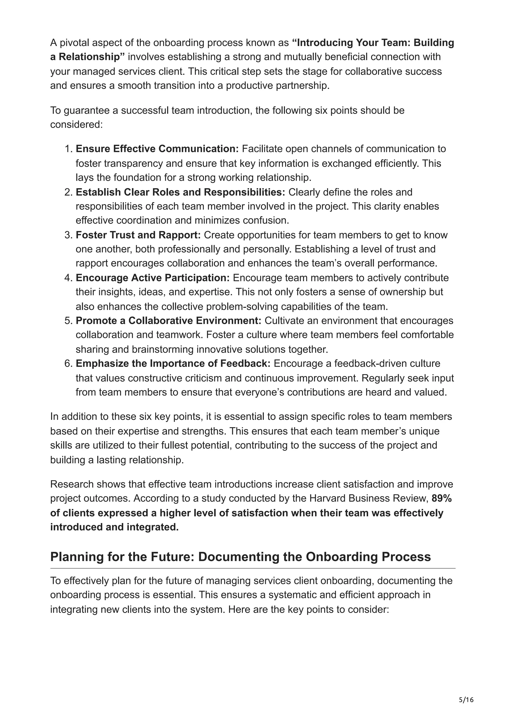 Managed Services Client Onboarding Simple Process Free Template | PDF