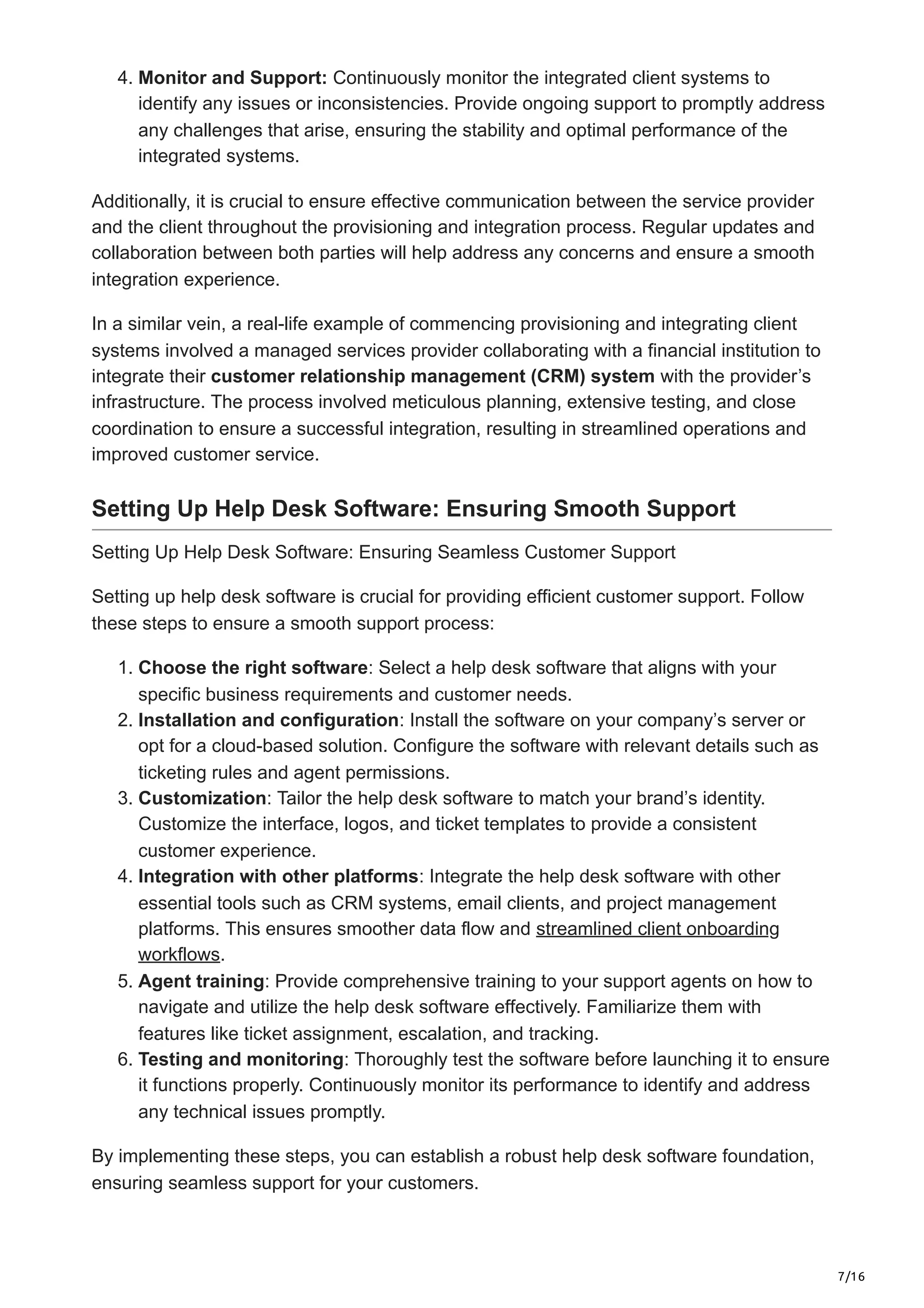 Managed Services Client Onboarding Simple Process Free Template | PDF