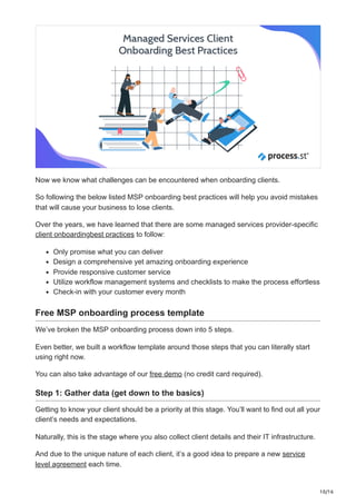 Managed Services Client Onboarding Simple Process Free Template | PDF