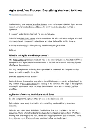 Agile Workflow Process Everything You Need to Know | PDF