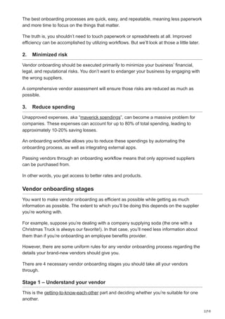 Vendor Onboarding The Ultimate Guide | PDF