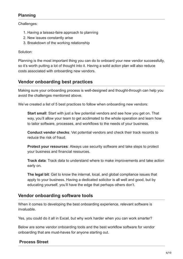Vendor Onboarding The Ultimate Guide | PDF