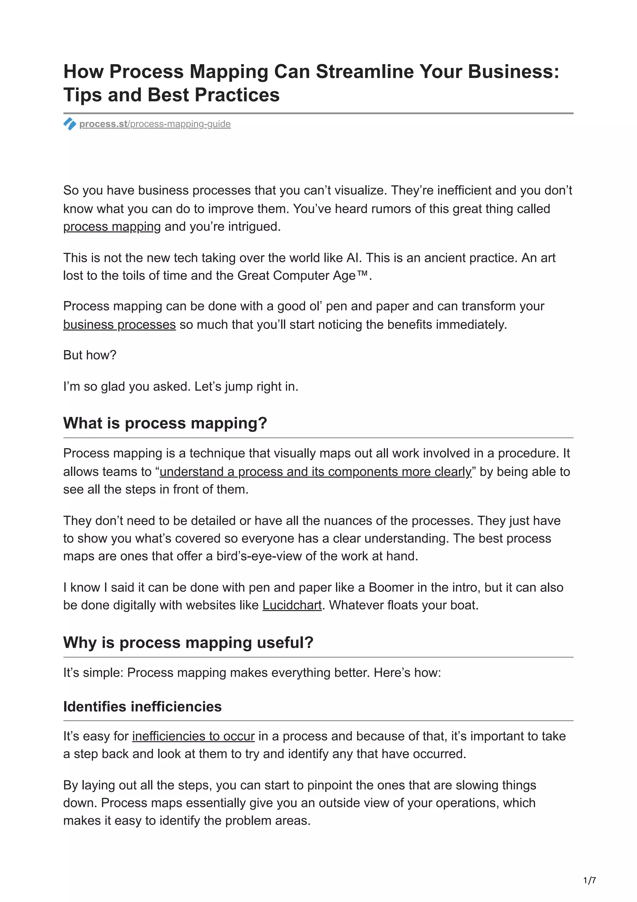 How Process Mapping Can Streamline Your Business Tips and Best ...