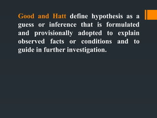hypothesis types and description its types | PPTX