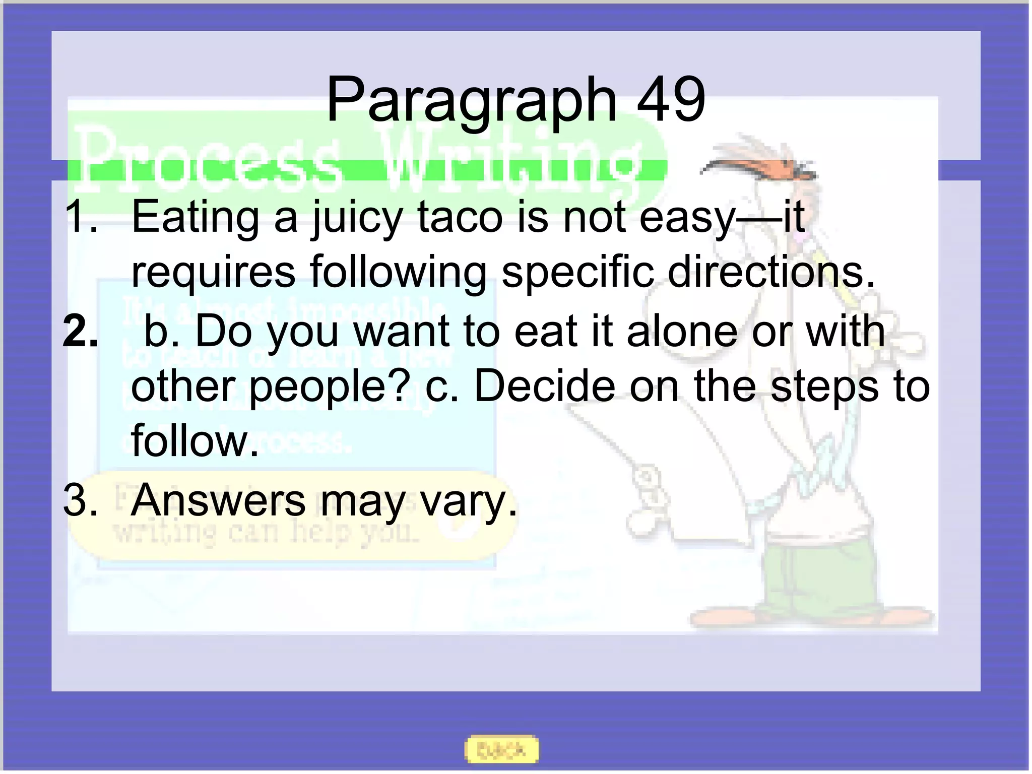 Process Analysis Paragraphs | PPT