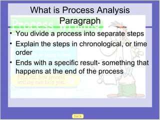 Process Analysis Paragraphs | PPT