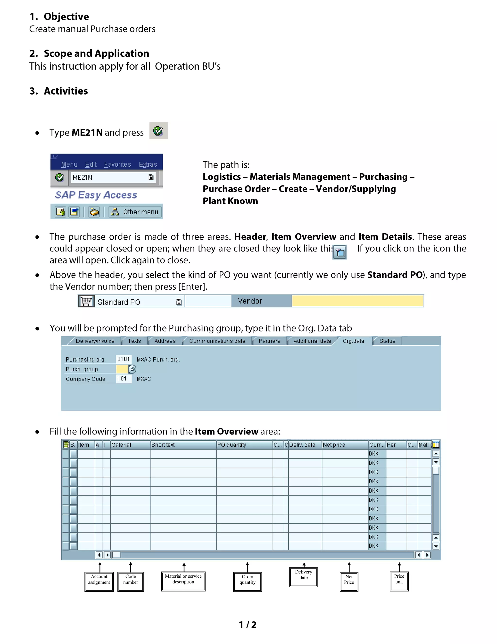 Process create purchase order | DOCX | Business Operations | Business