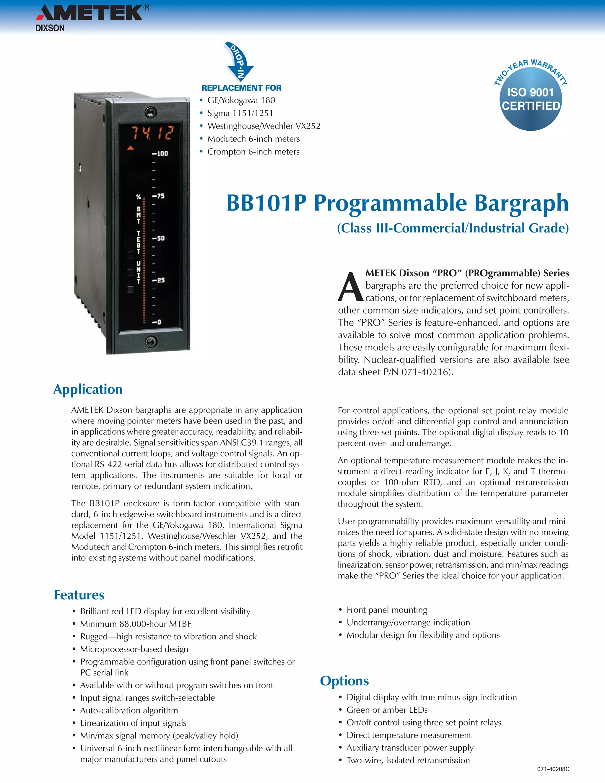 Process Digital Bargraph Display for Industrial Control and Automation ...