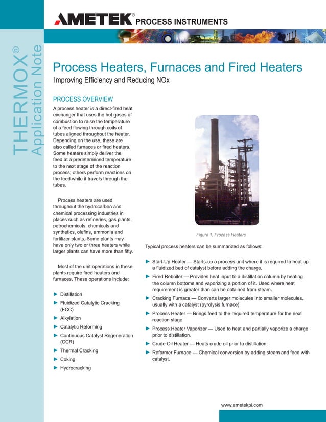 Process Heaters, Furnaces and Fired Heaters: Improving Efficiency and ...