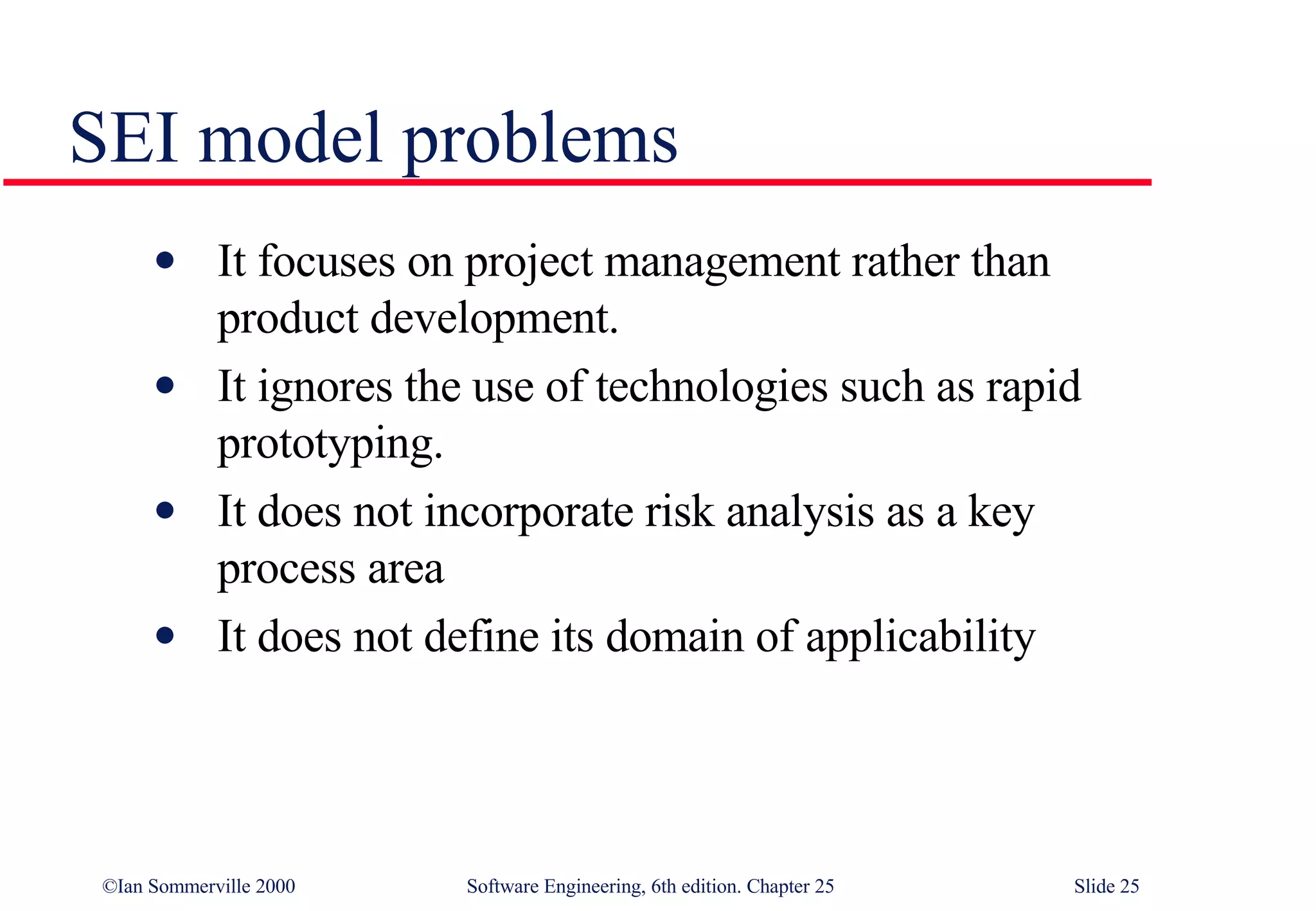 Process Improvement in Software Engineering SE25 | PPT