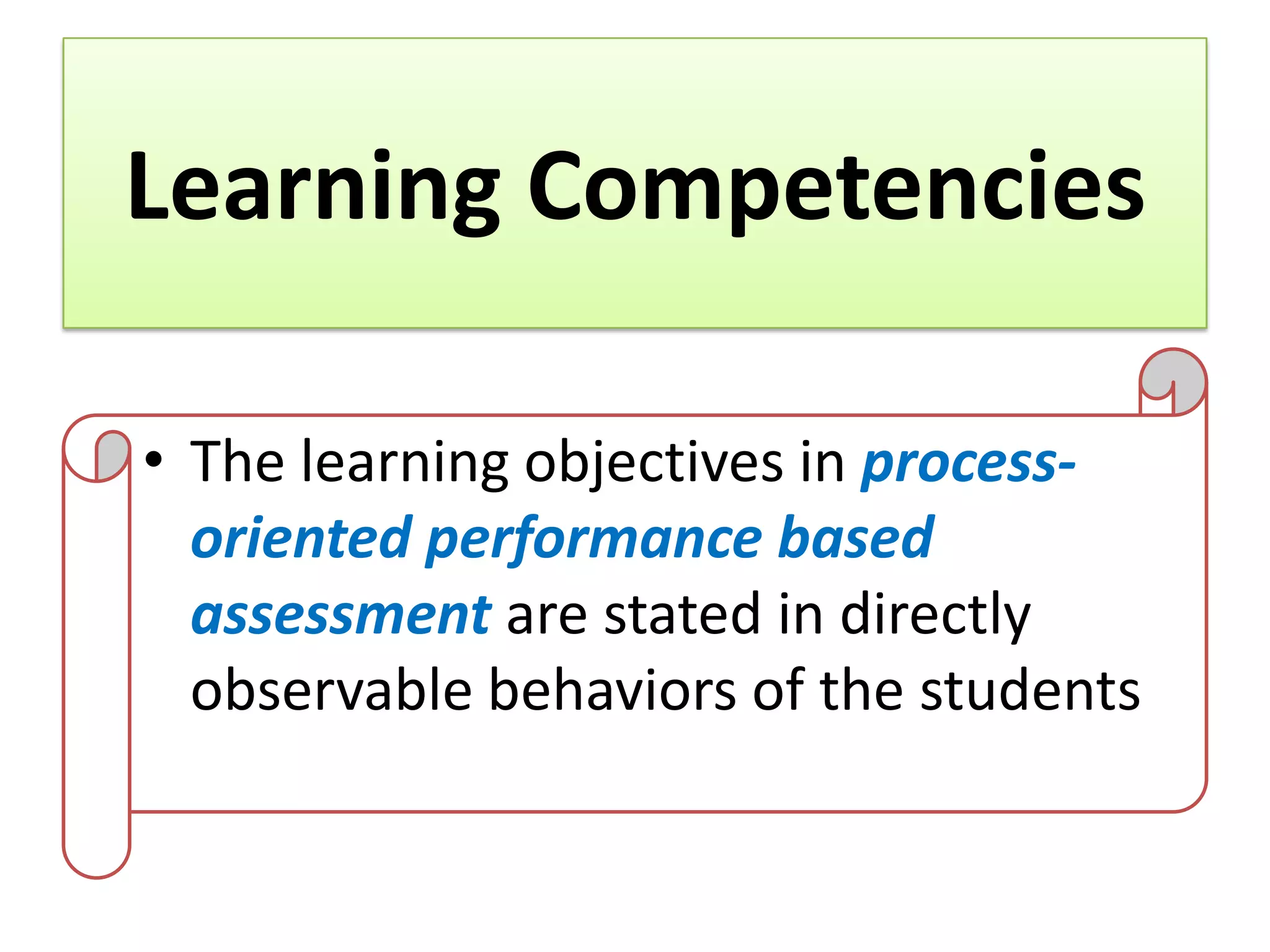 Process oriented learning competencies | PPTX