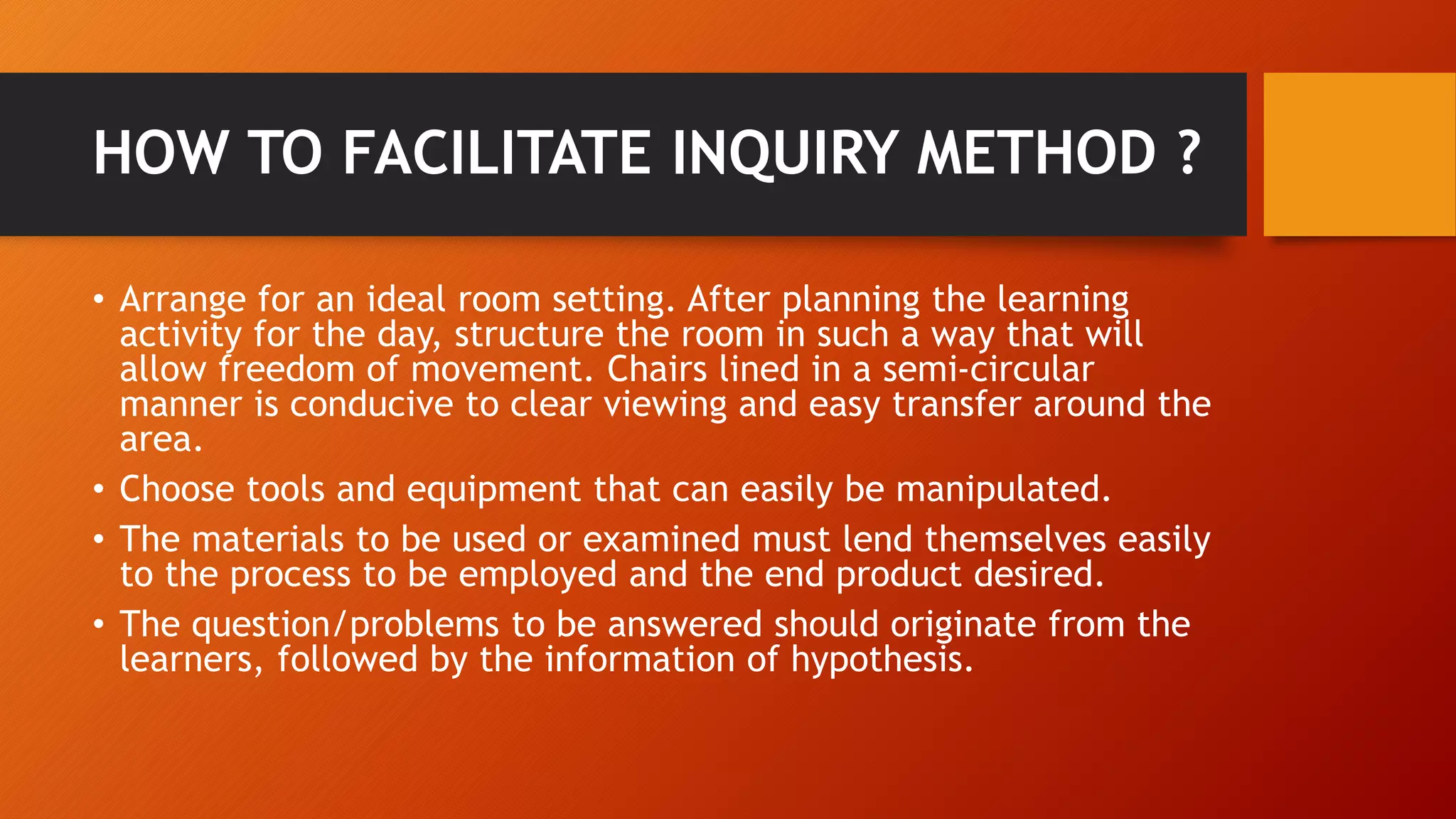 Process oriented method ‘inquiry’ | PPTX