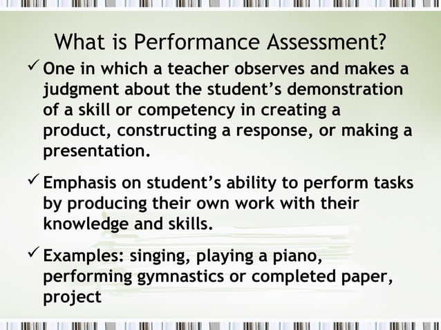 Process Oriented Performance based Assessment Process Oriented Performance based Assessment