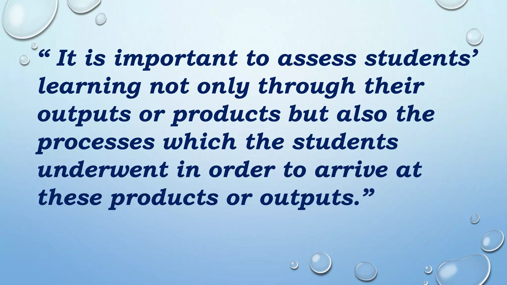 Process oriented, performance-based assessment | PPTX