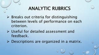 Process oriented, performance-based assessment | PPTX