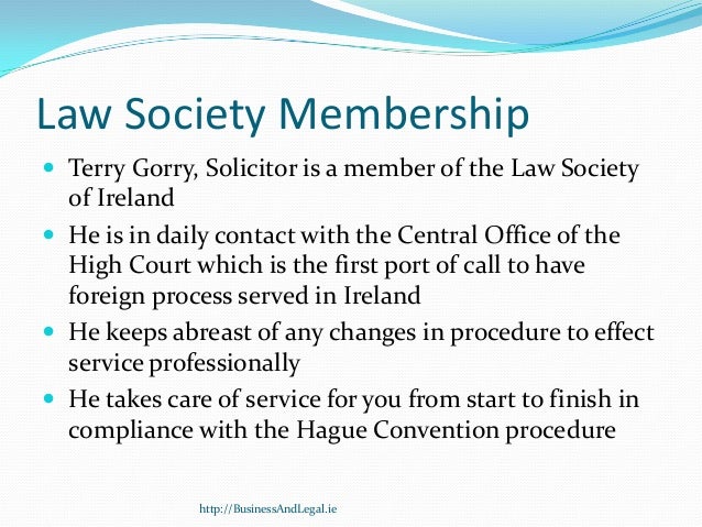 Process Servers in Ireland-Service of Process-Hague Convention