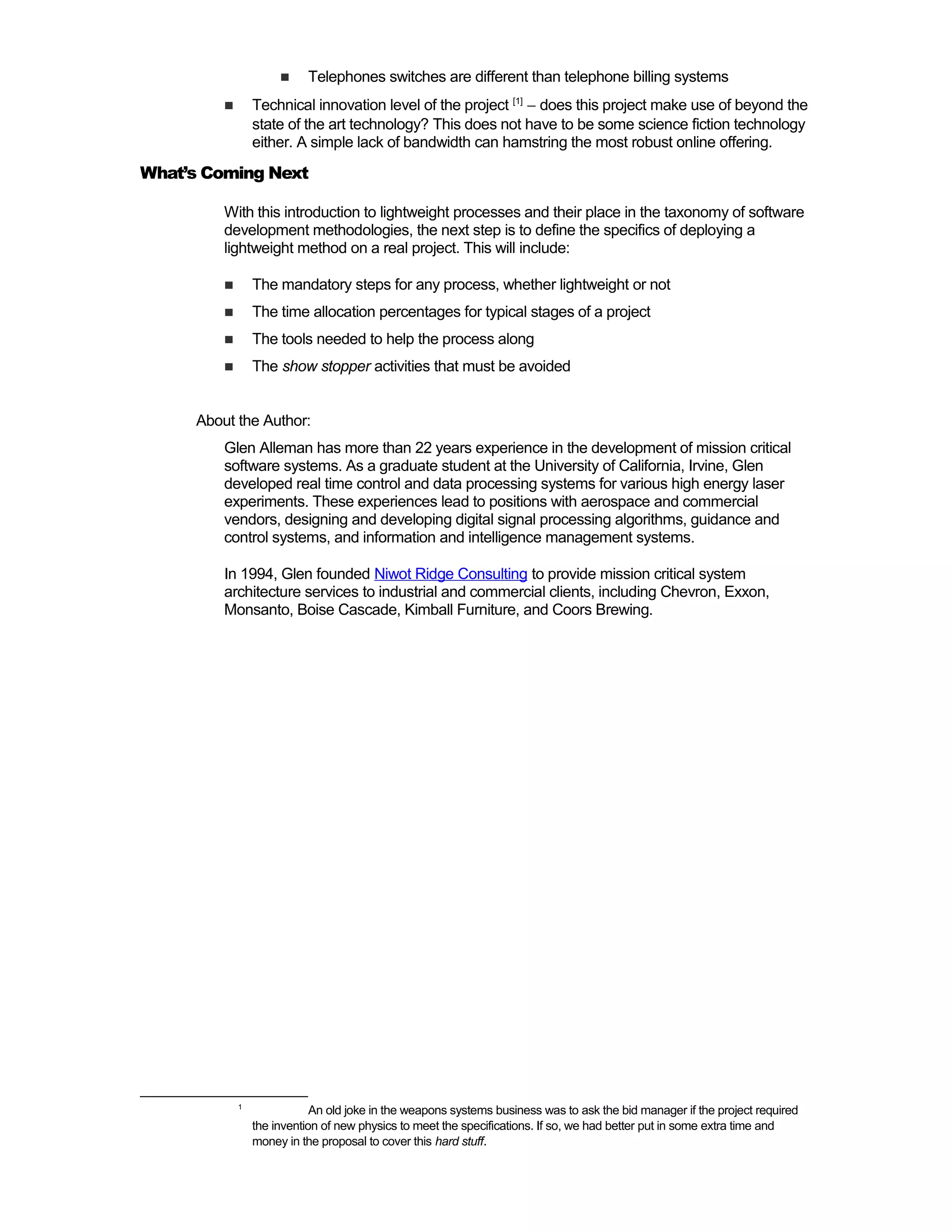 Lightweight Processes: A Definition | DOC