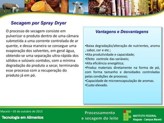 Processamento e secagem do leite - Físico-química | PDF