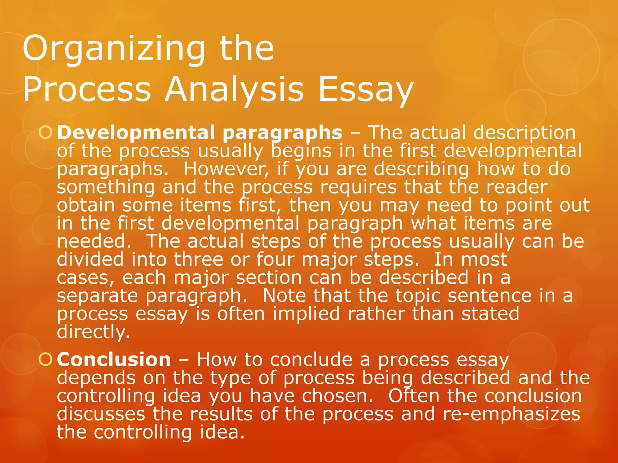 Process analysis essay | PPTX