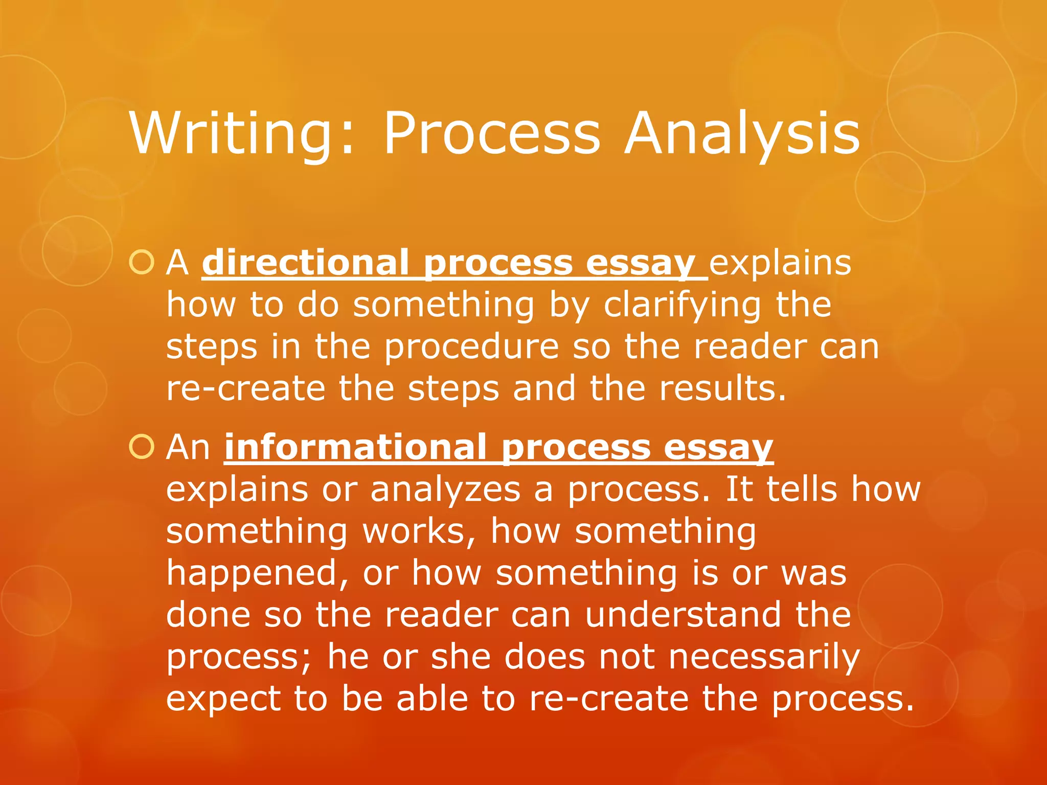 Process analysis essay | PPTX